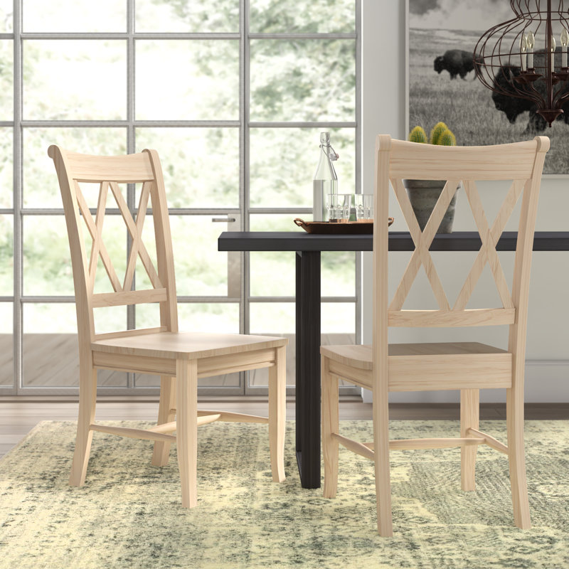 Mistana™ Lynn Solid Wood Cross Back Side Chair In Unfinished And Reviews
